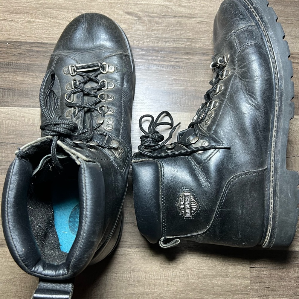 Men's Harley Davidson Dipstick Black Boots Size 14 St… - Gem